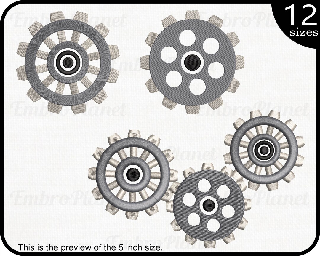 Gears - Designs for Embroidery Machine Instant Download Digital ...