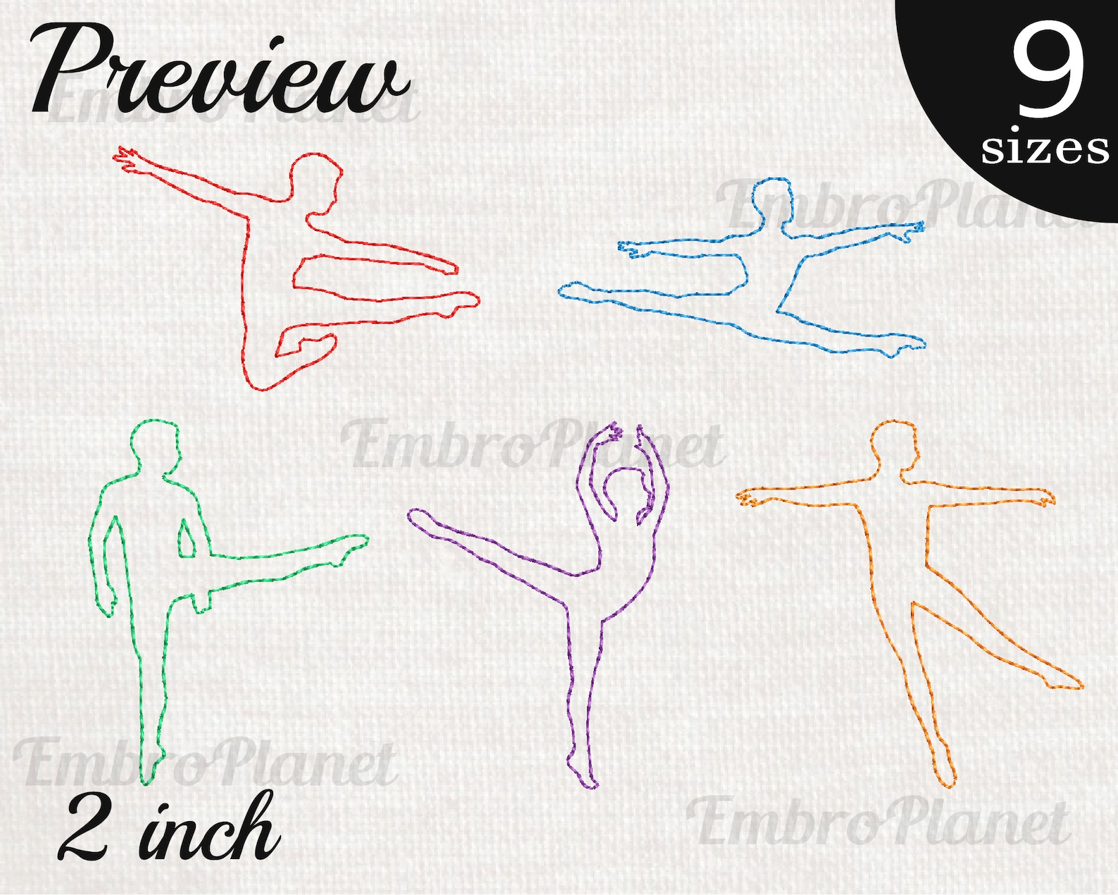 Outline Male Ballet Dancers Designs for Embroidery Machine - Etsy