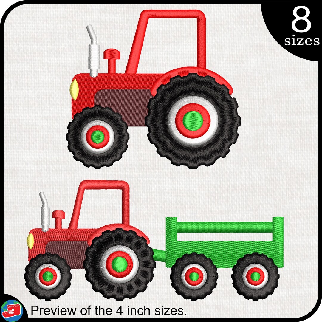 Tractors - Designs for Embroidery Machine Instant Download Digital ...