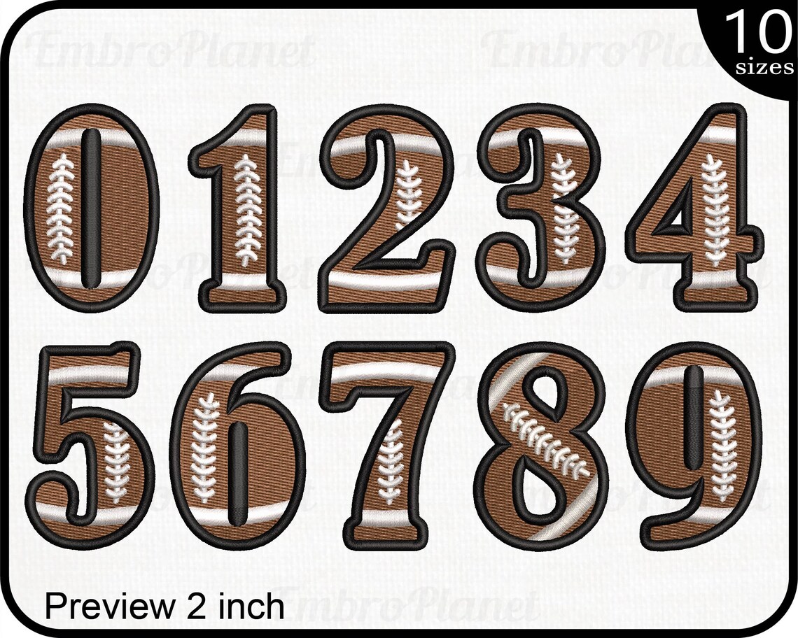 Football Numbers Designs for Embroidery Machine Instant - Etsy