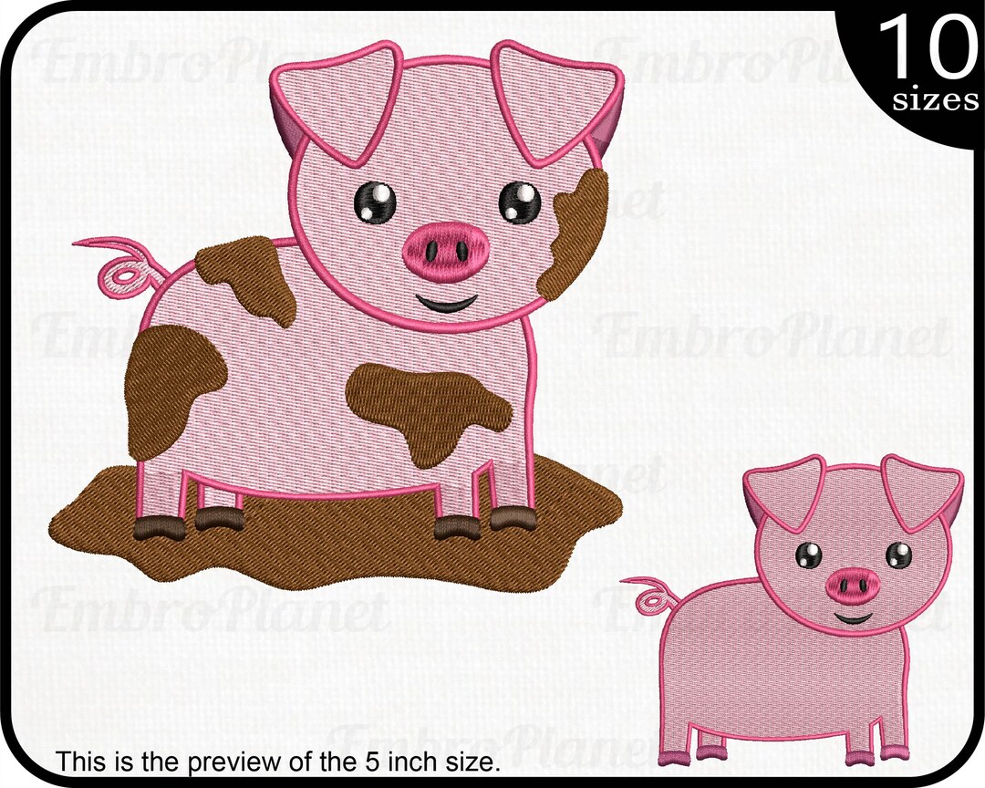 Cute Pigs - Designs for Embroidery Machine Instant Download Digital ...
