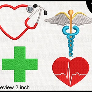 Medical Embroidery Designs – Doctor Symbols, Satin Stitch (digital ...
