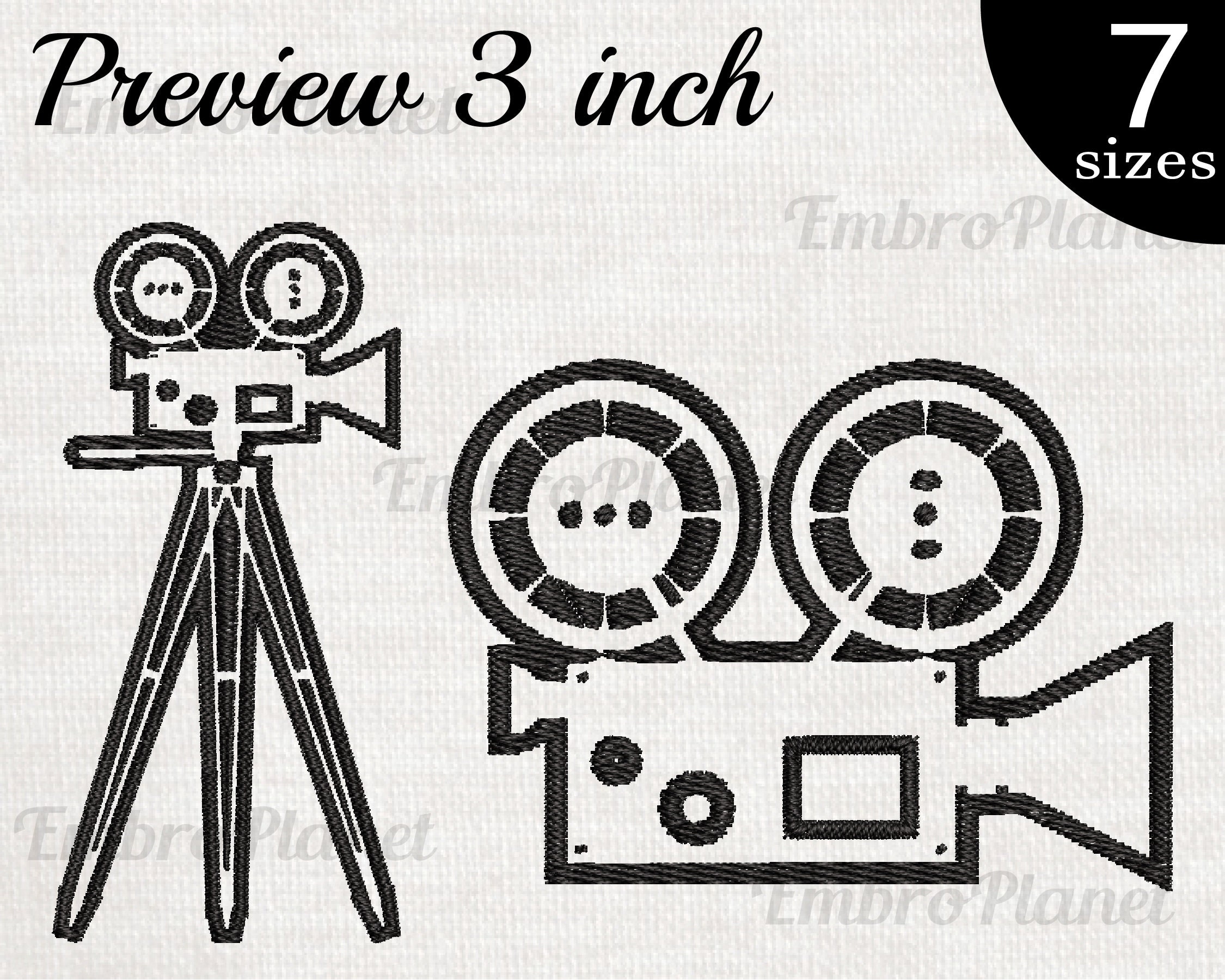 Cinema Camera Designs for Embroidery Machine Instant | Etsy