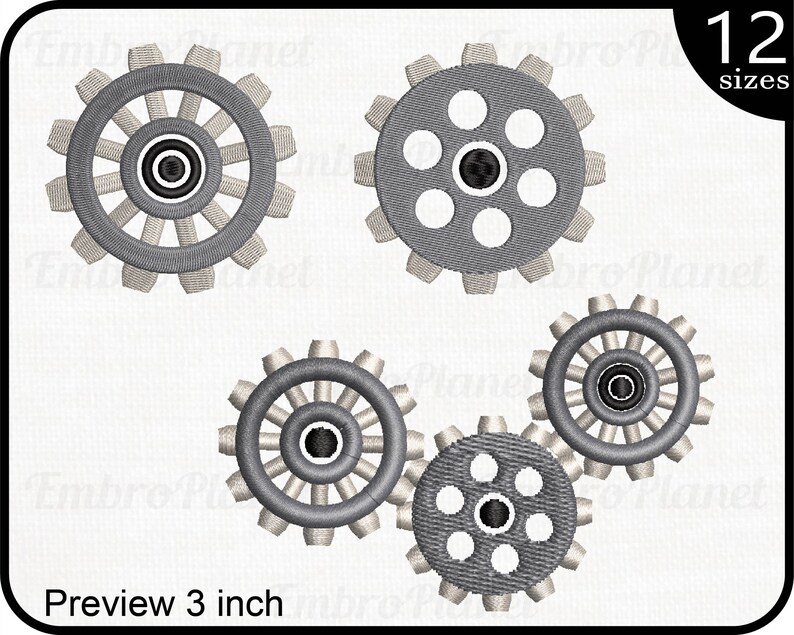 Gears Designs for Embroidery Machine Instant Download - Etsy