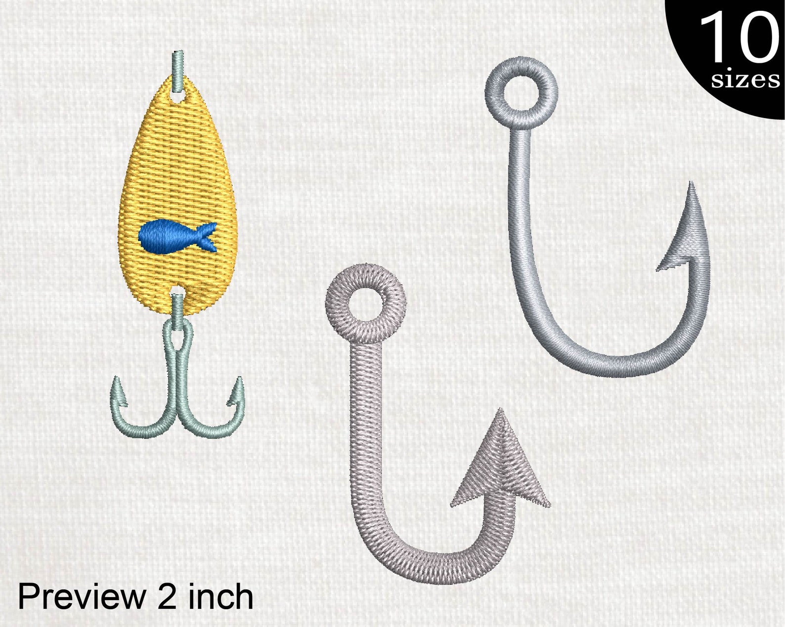 Fishing Hook Designs for Embroidery Machine Instant Download - Etsy