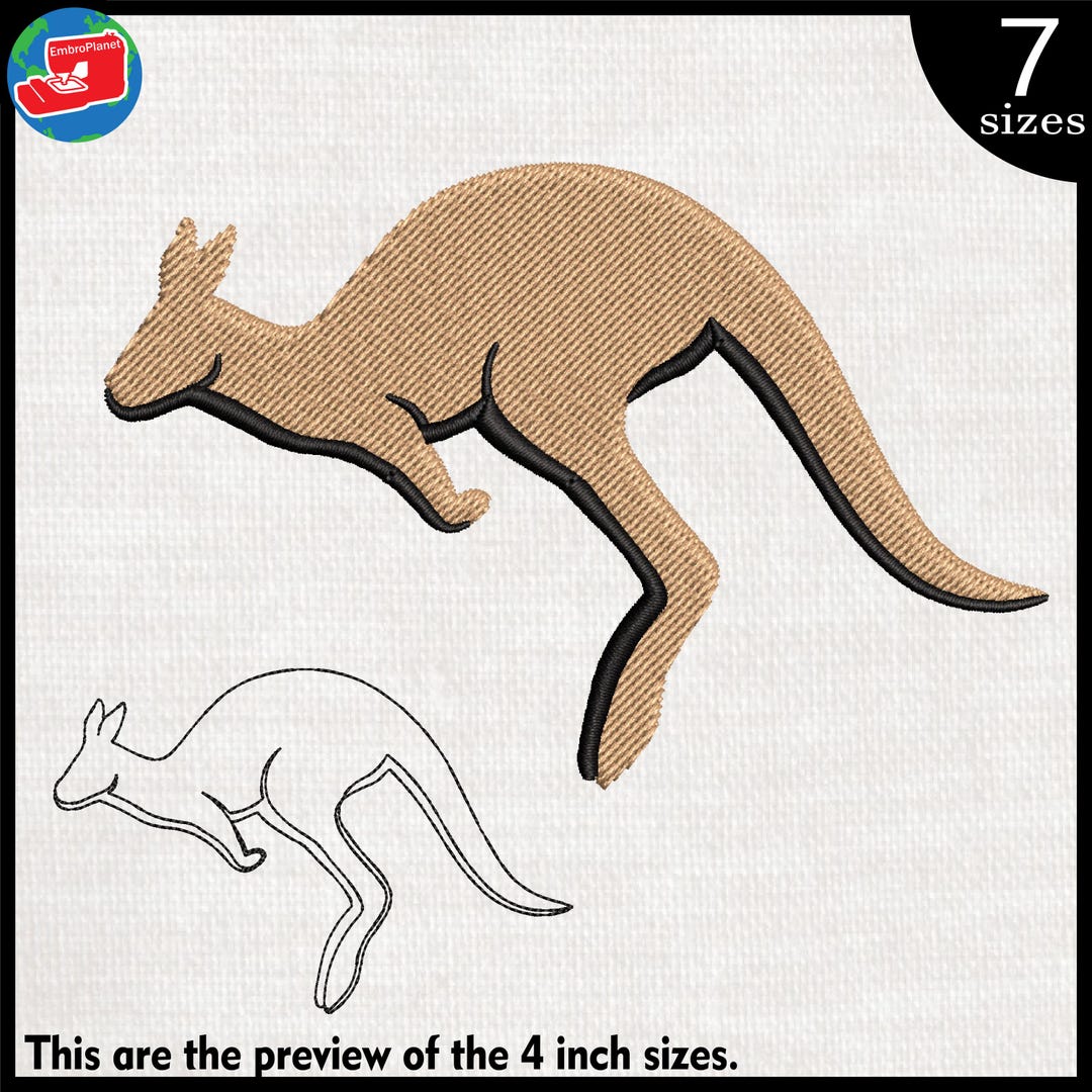 Kangaroo - Designs for Embroidery Machine Instant Download Digital ...