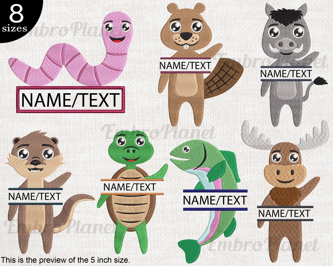 Split Hi Animals - Designs for Embroidery Machine Instant Download ...