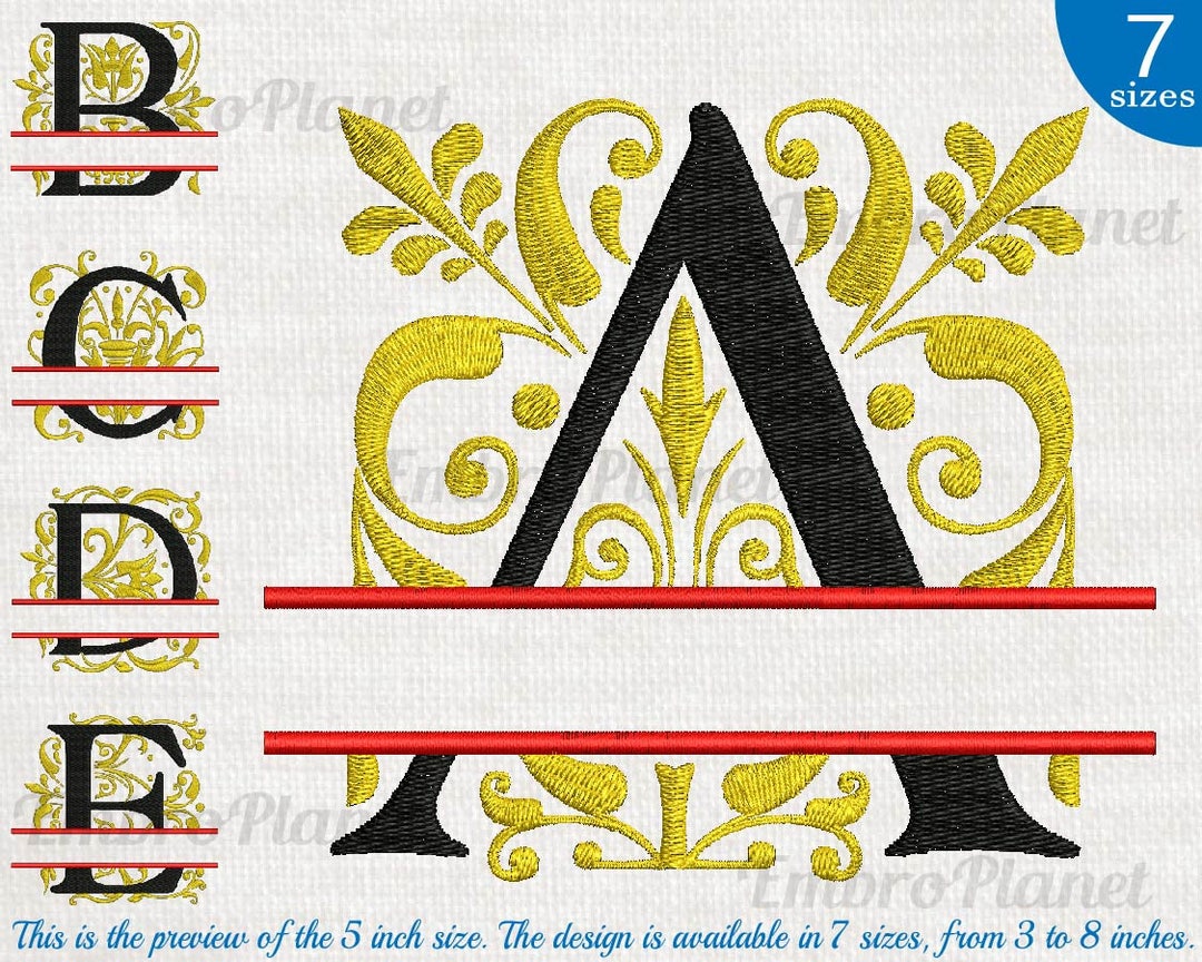 V4 Split Regal ABCDE - Design for Embroidery Machine, Instant Download ...