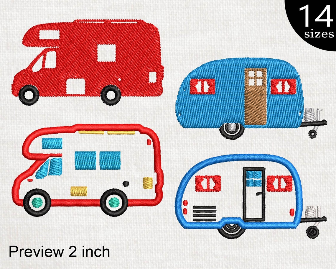 Campers Designs Embroidery Machine Instant Download - Etsy