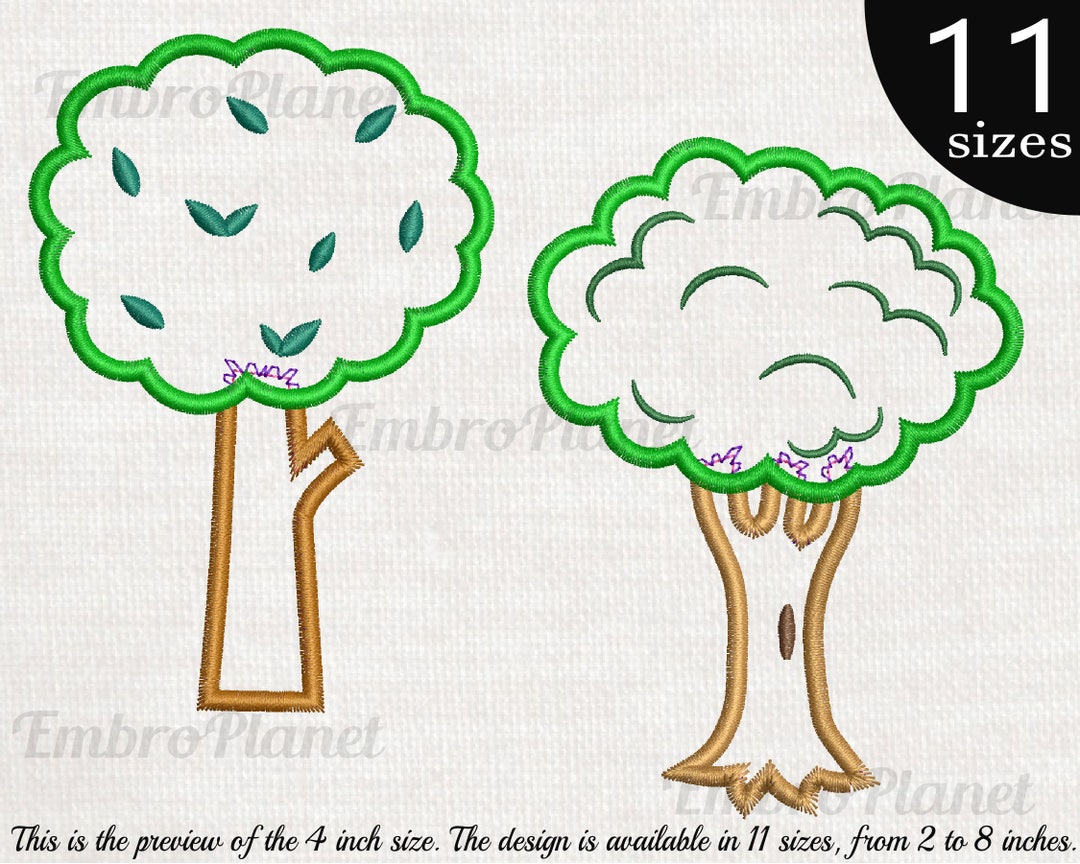 Applique Trees - Designs for Embroidery Machine, Instant Download ...