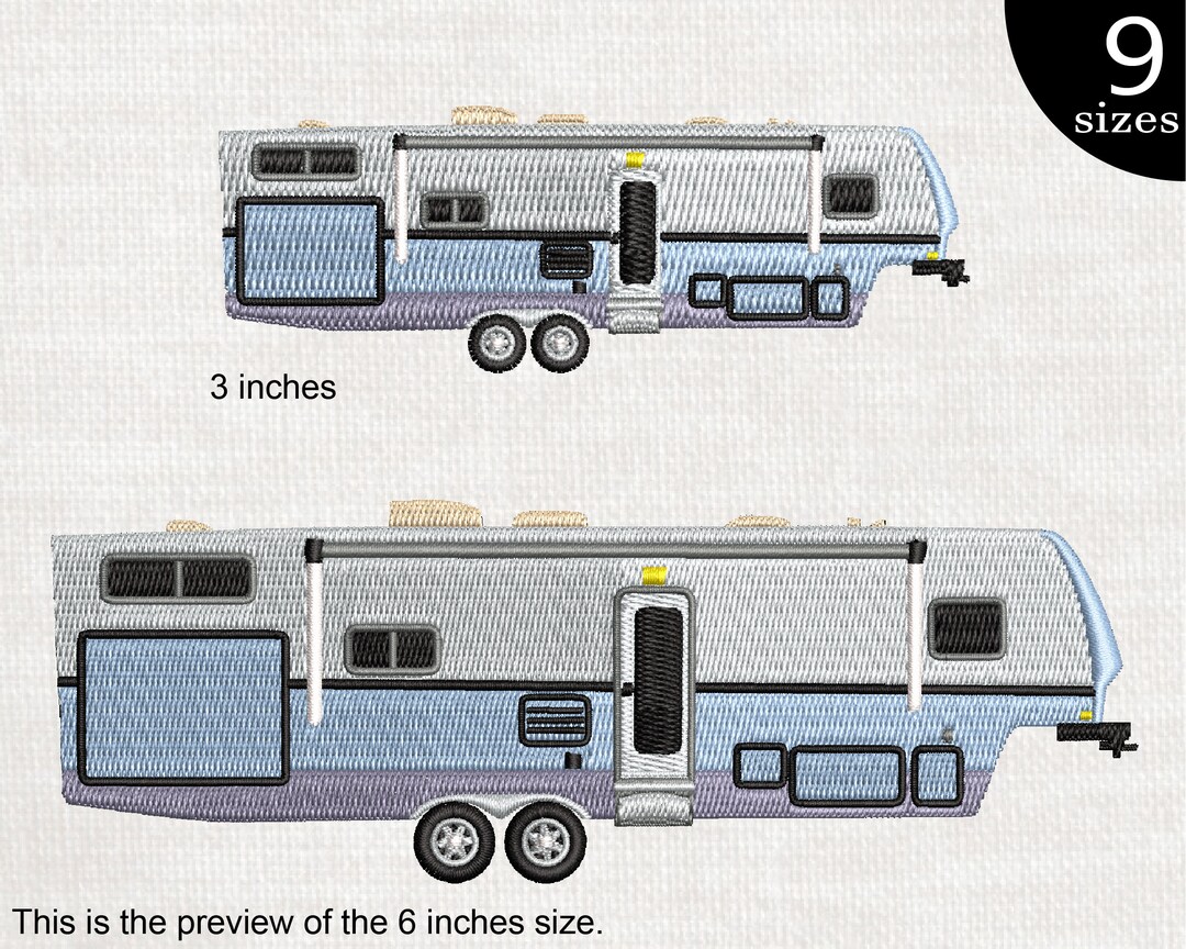 Modern Camper Design for Embroidery Machine Instant Download Digital ...