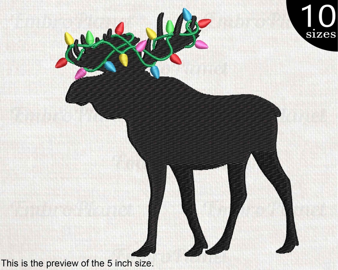 Christmas Moose - Design for Embroidery Machine Instant Download ...