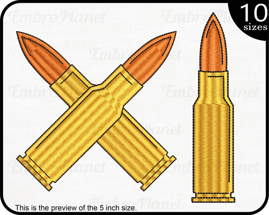 Bullets - Design for Embroidery Machine, Instant Download Digital File ...