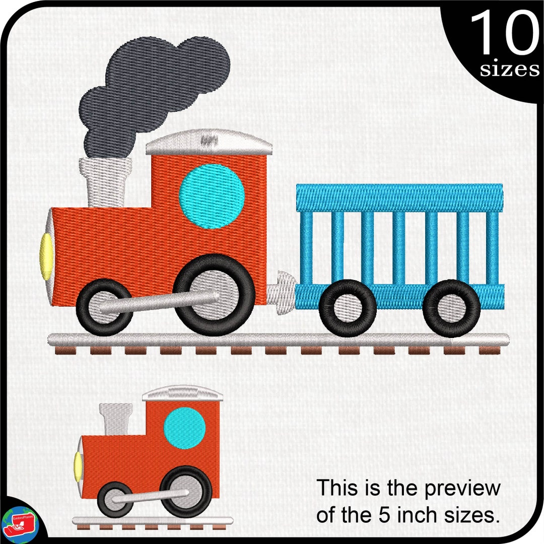 Kid Train Embroidery Design – Locomotive Stitch File (digital Download ...