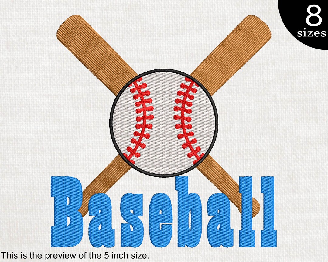 Baseball Bat and Ball Embroidery Design - Instant Download (8 Sizes) - Etsy
