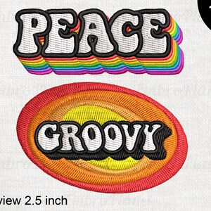 Groovy and Peace - Design for Embroidery Machine Instant Download ...