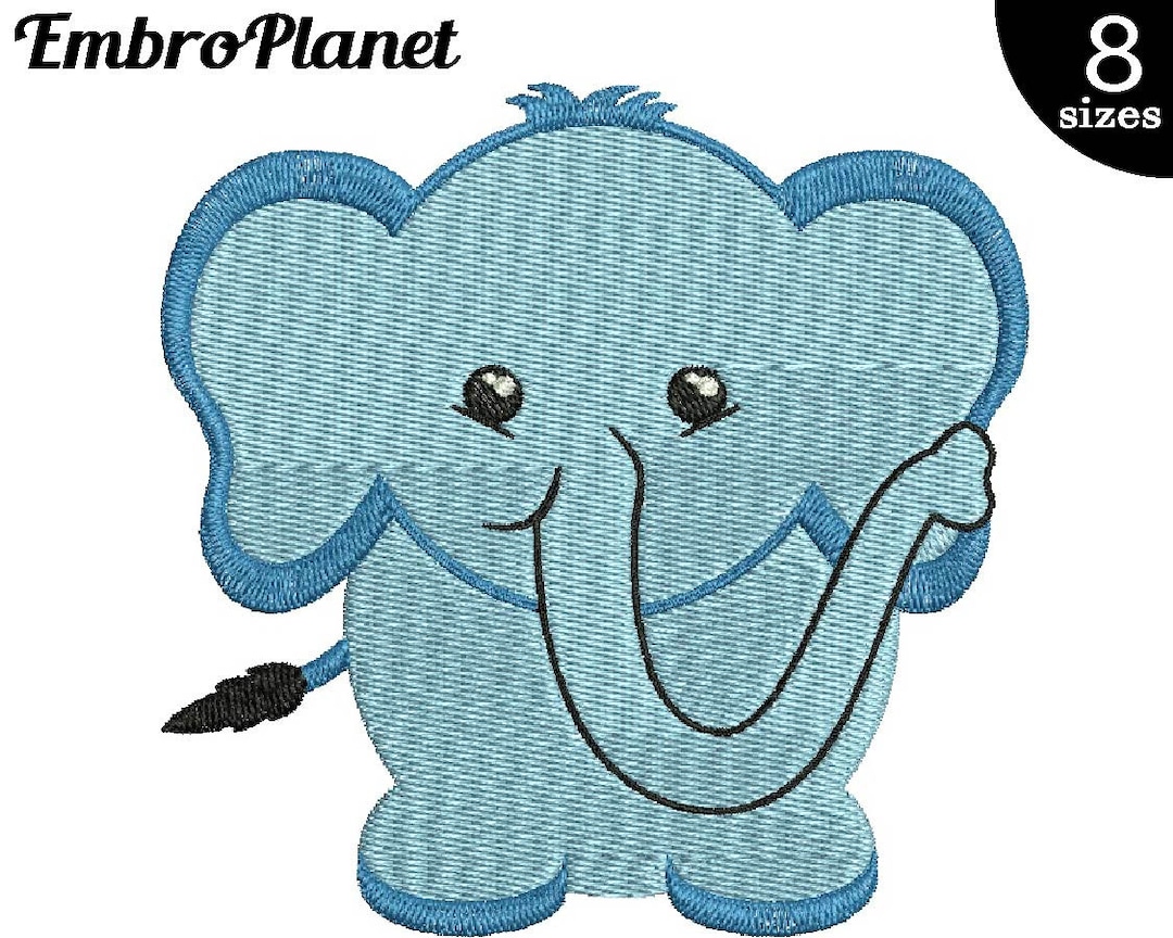 Cute Elephant Design for Embroidery Machine Instant Download Digital ...