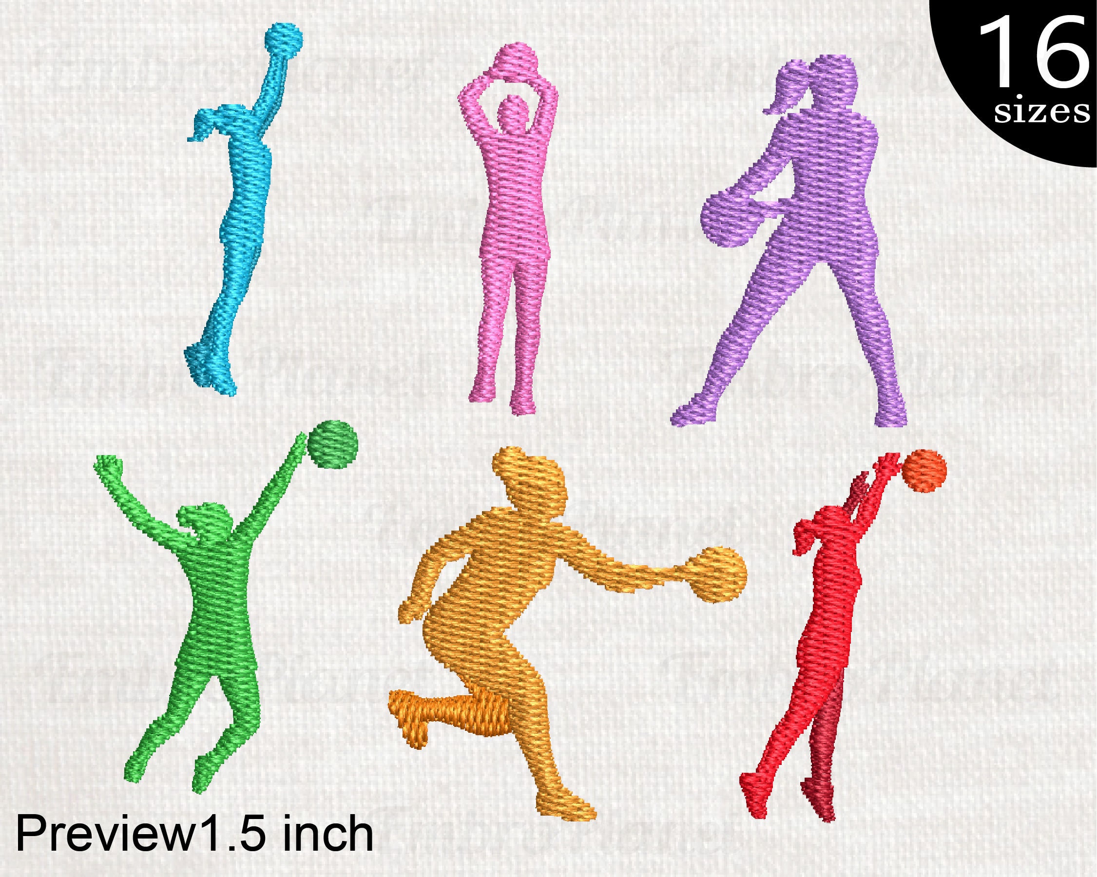 Netball Girls - Designs for Embroidery Machine Instant Download Digital ...