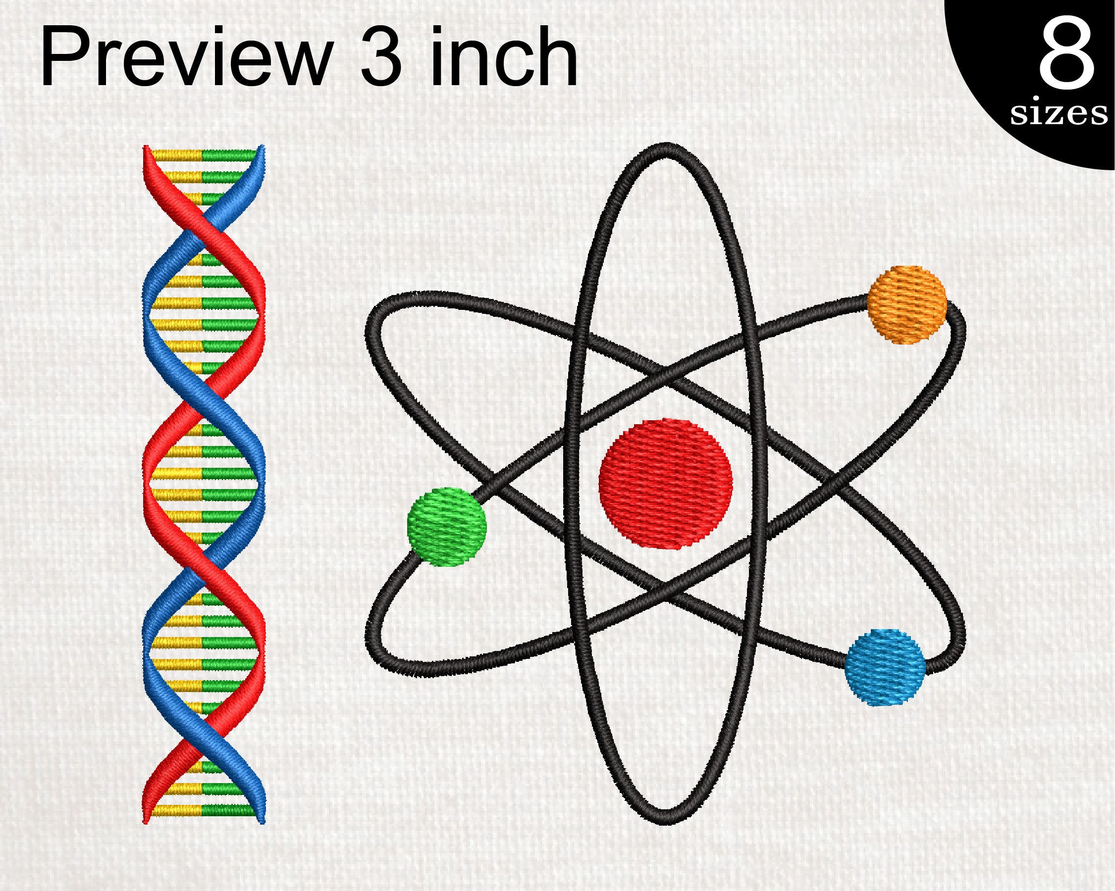 Science DNA and Molecule Designs for Embroidery Machine - Etsy