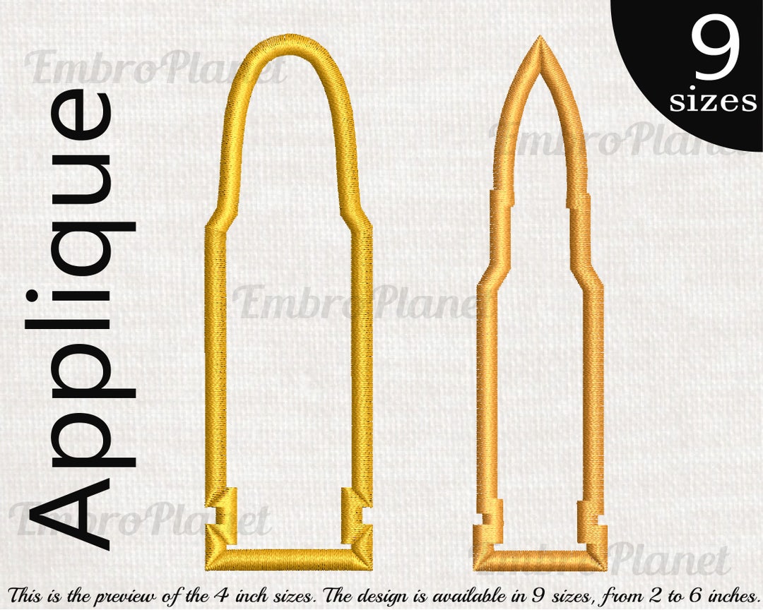 Applique Bullets Designs for Embroidery Machine Instant Download ...