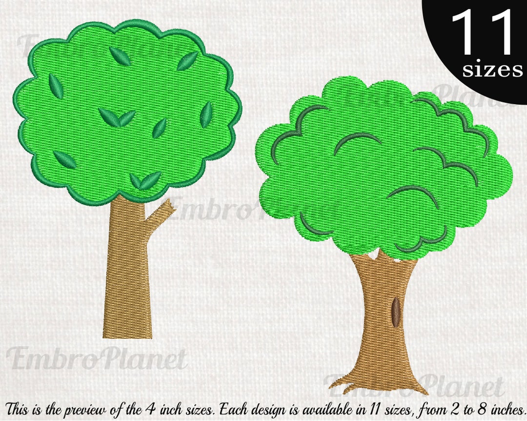 Trees - Designs for Embroidery Machine Digital Graphic File Stitch ...