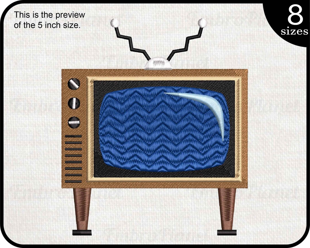 Old TV - Design for Embroidery Machine Instant Download Digital ...