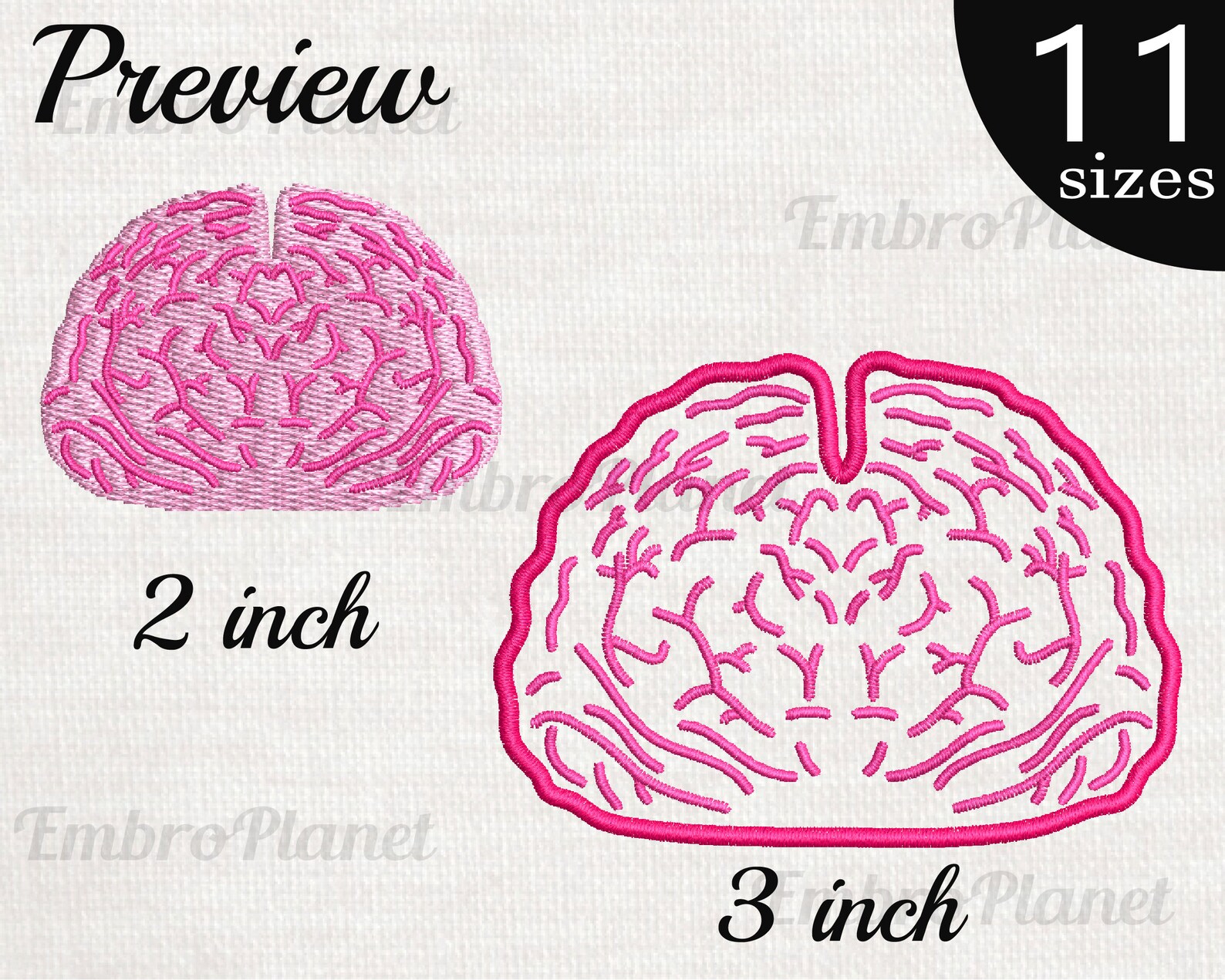 Brain Designs for Embroidery Machine Digital Graphic File - Etsy