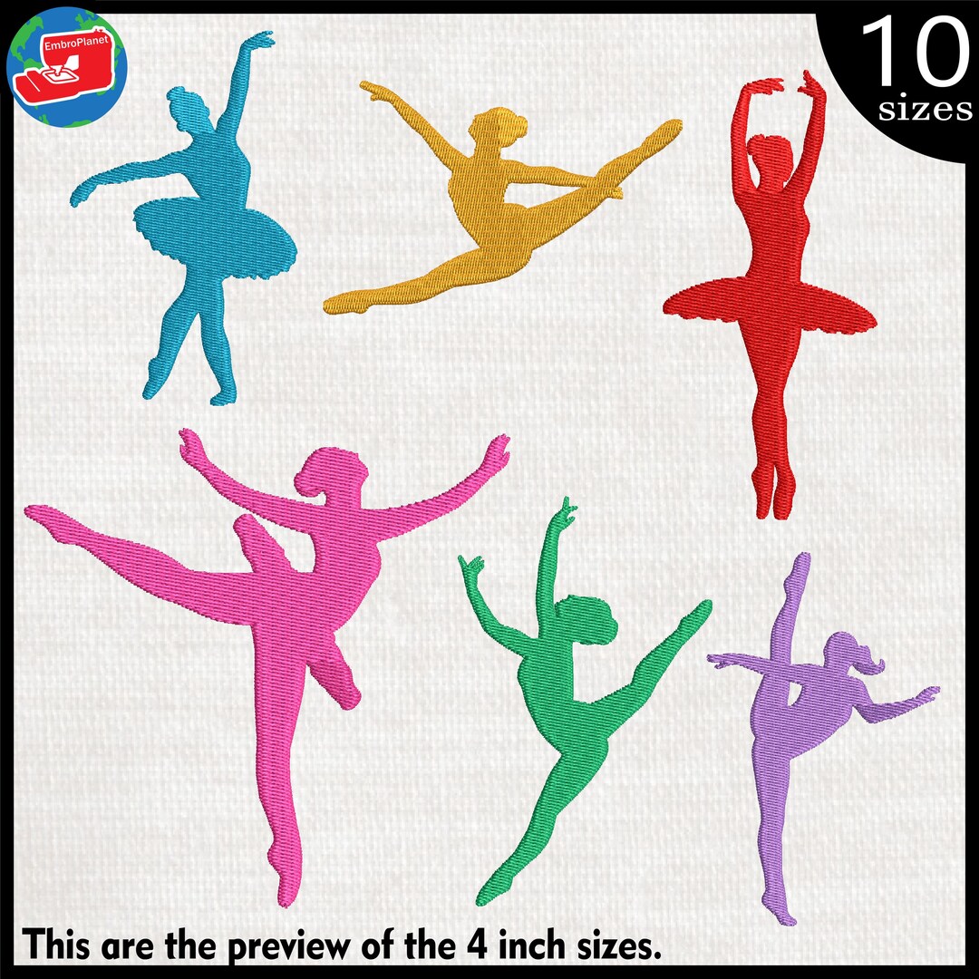 Ballet Dancer Embroidery Designs - Set of 10 Sizes (digital Download ...