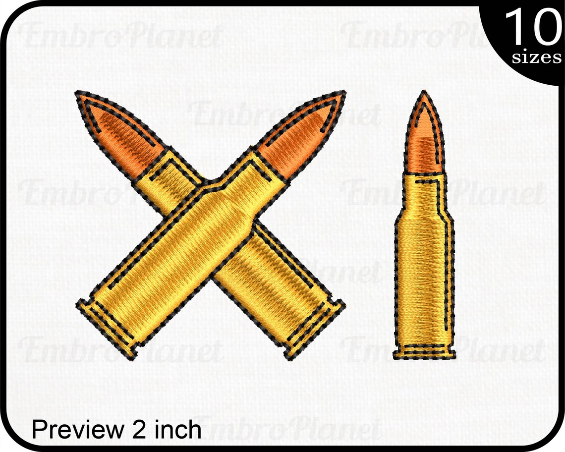 Bullets - Design for Embroidery Machine, Instant Download Digital File ...