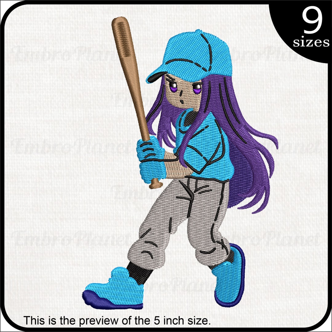 Softball Player - Design for Embroidery Machine Instant Download ...