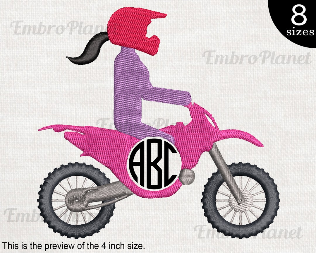 Motocross Girl Embroidery Design - Instant Download (digital File) - Etsy