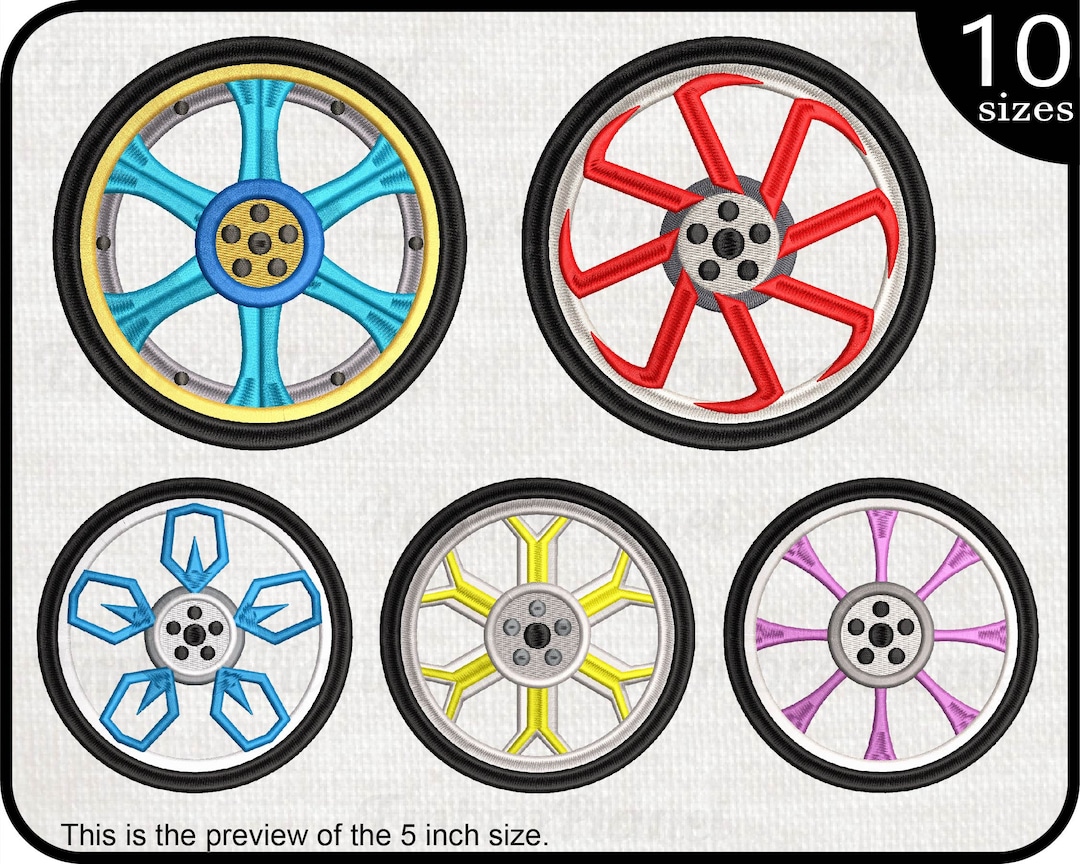 Car Wheel Embroidery Designs - Racing Rims (digital Download) - Etsy