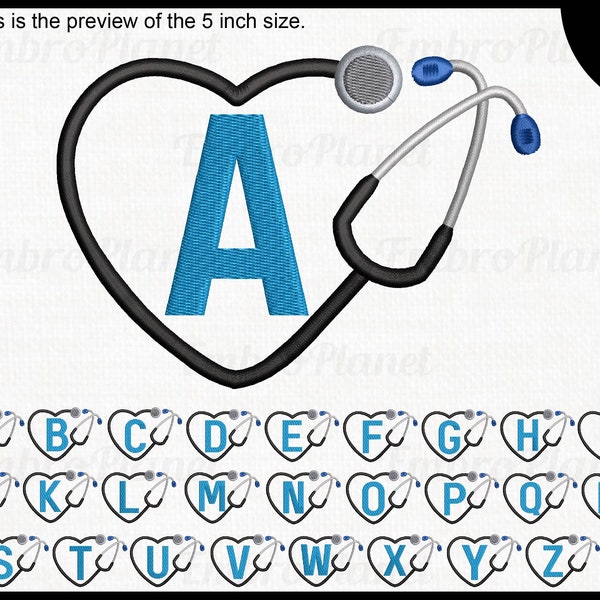 Alphabet With Stethoscope Embroidery Design - Etsy