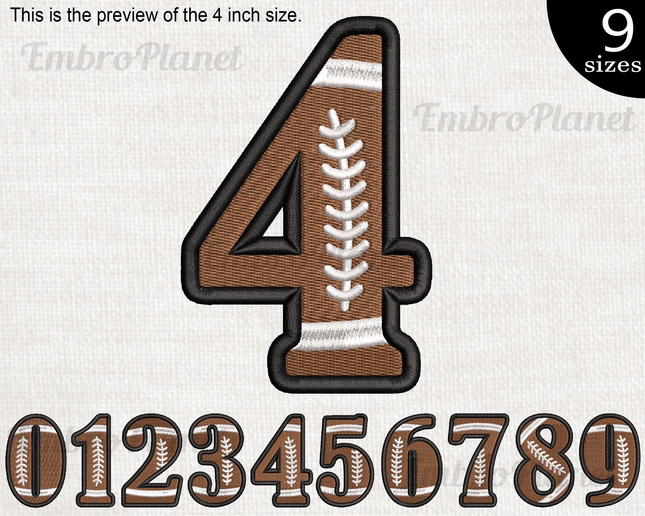 Football Numbers Designs for Embroidery Machine Instant | Etsy