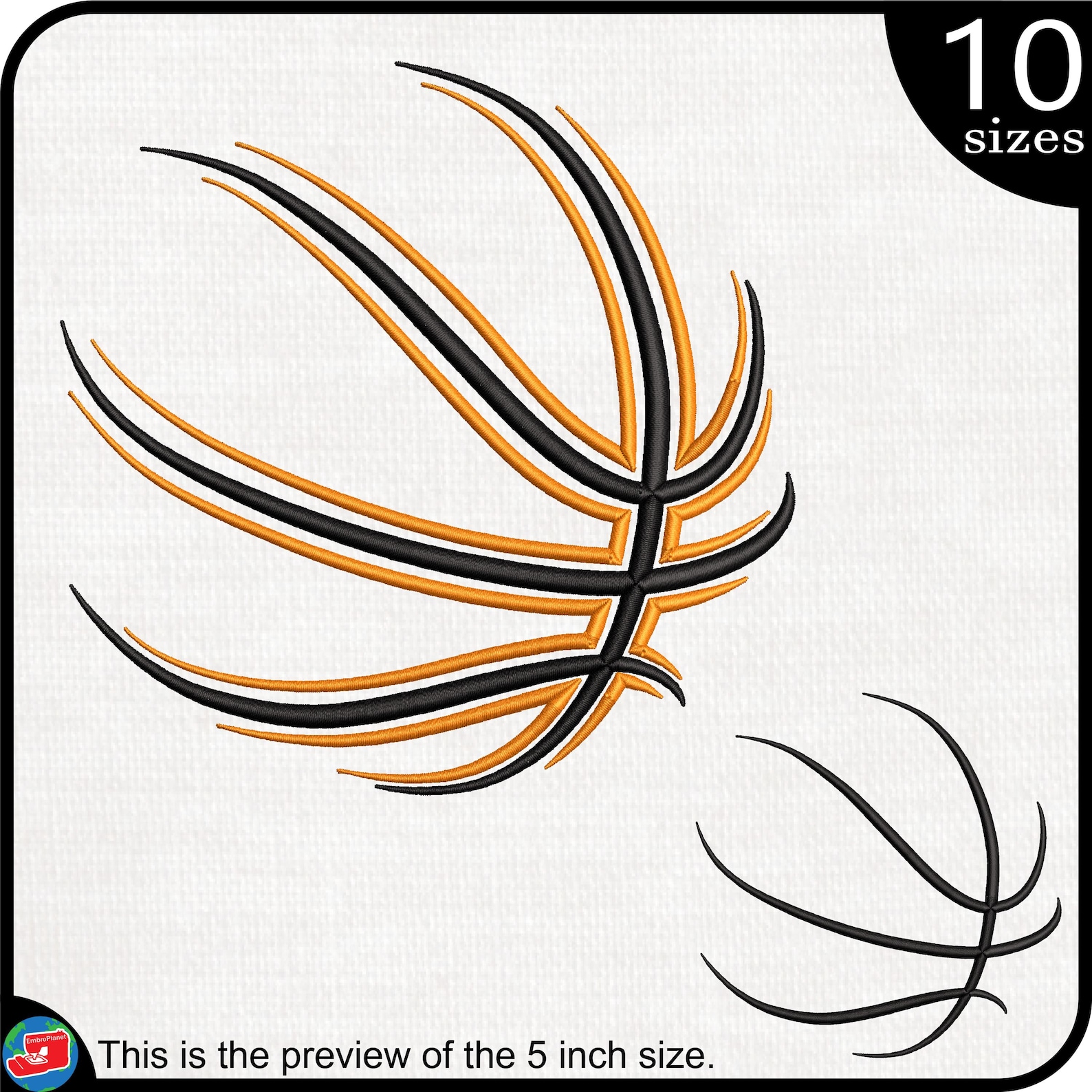 Basketball Embroidery Design - Sport Ball Outline (digital Download) - Etsy
