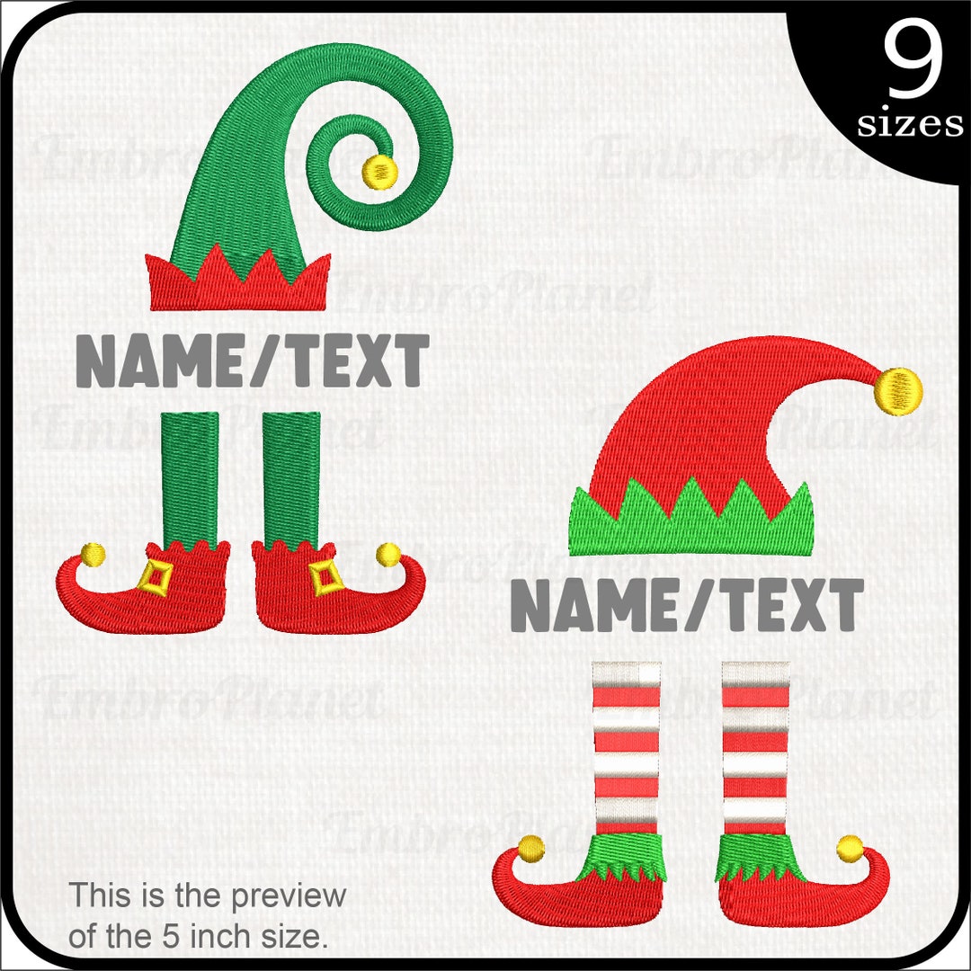 Christmas Elf Hat and Legs Embroidery Designs (digital Download) - Etsy
