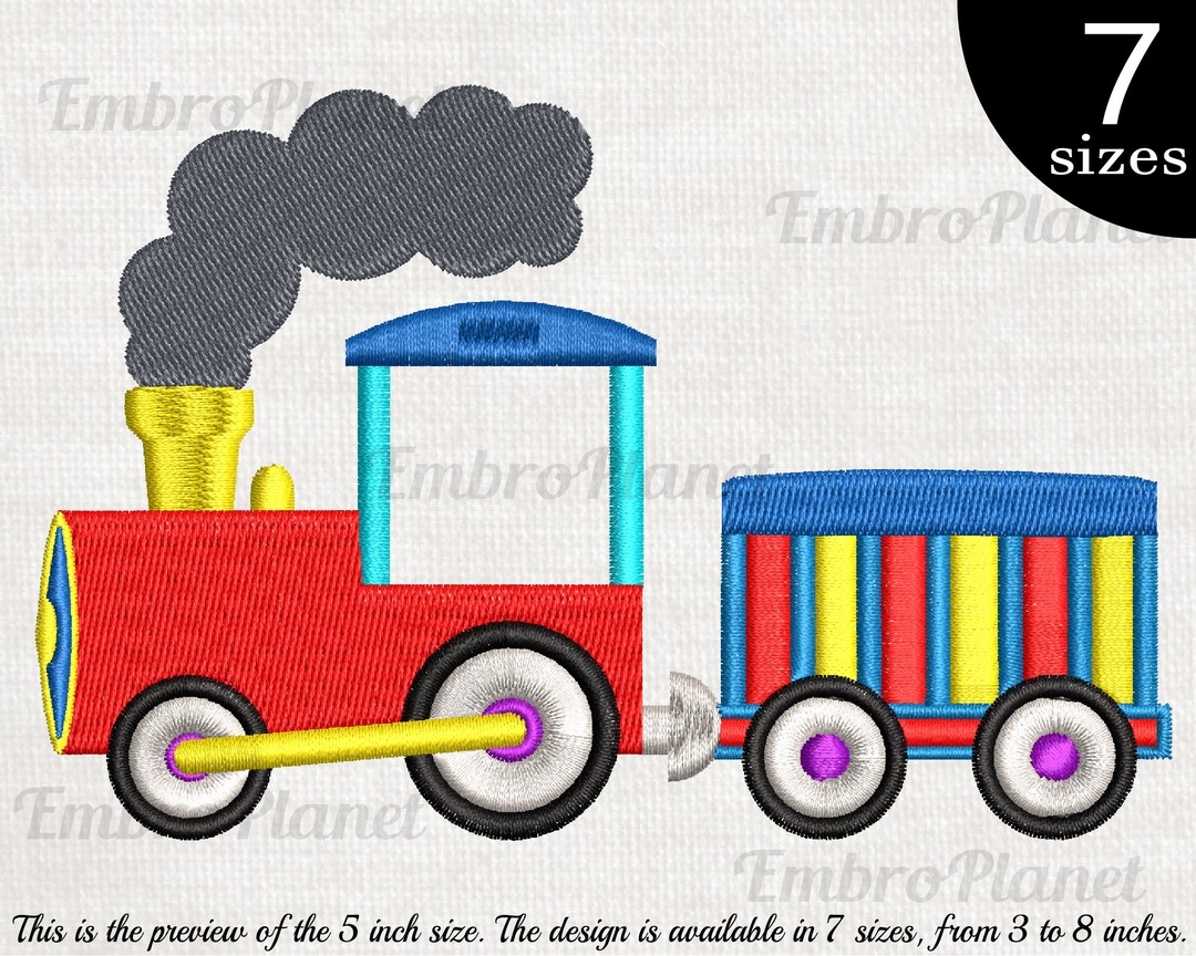 Cute Kid Train - Design for Embroidery Machine Instant Download Digital ...