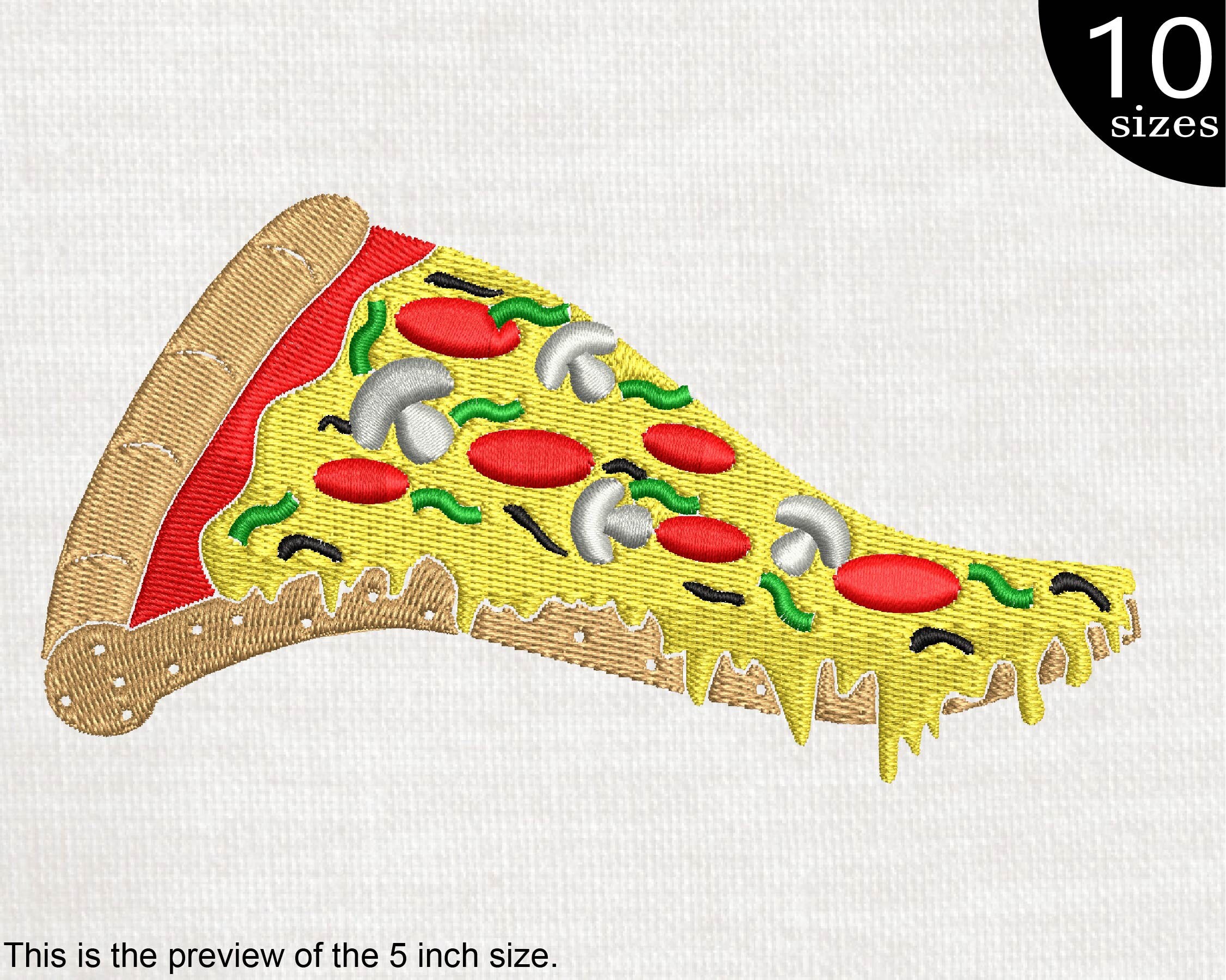 Pizza Slice Design for Embroidery Machine Instant Download - Etsy