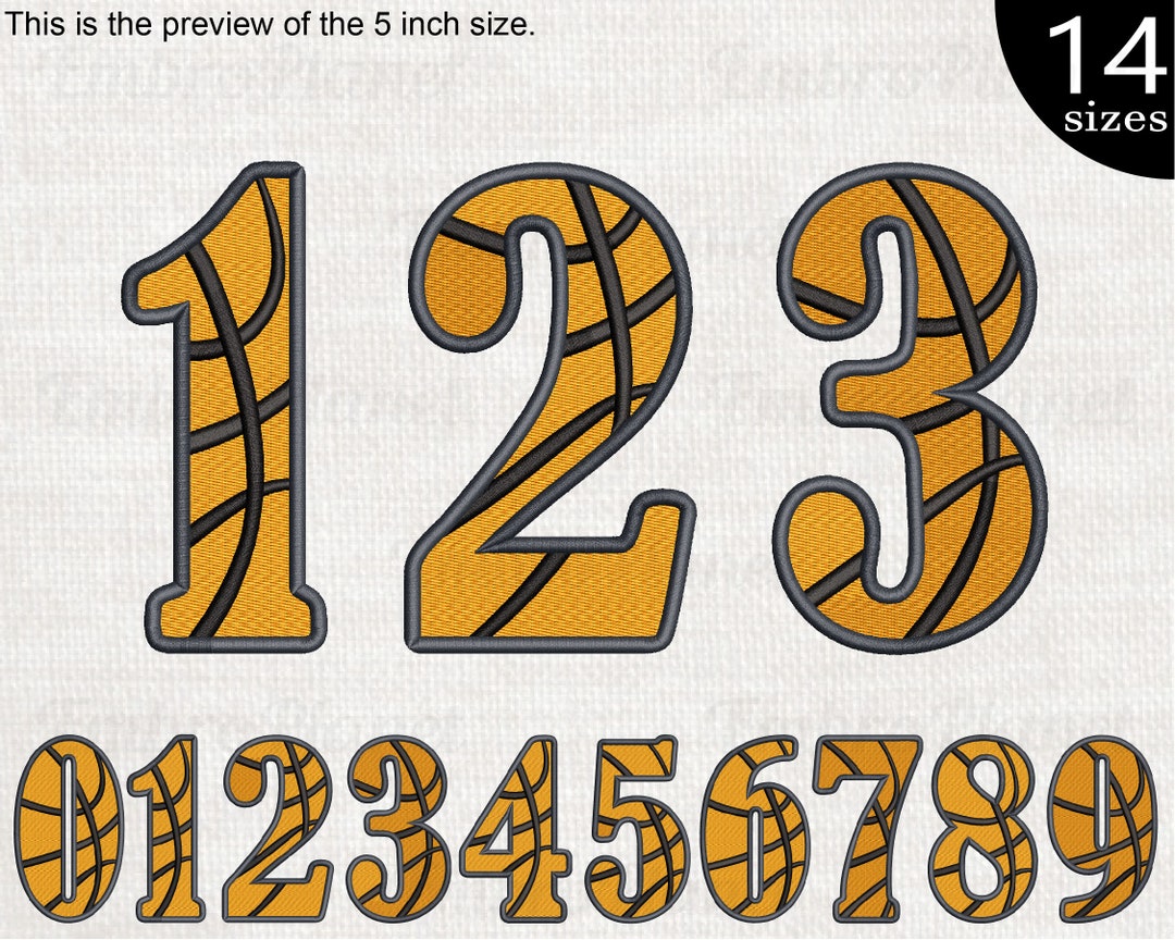 Basketball Numbers - Designs for Embroidery Machine Instant Download ...