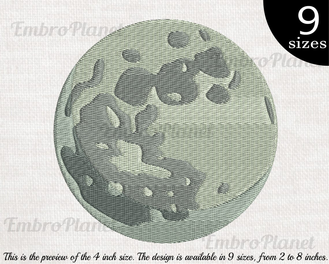 Moon Design for Embroidery Machine Instant Download Digital - Etsy