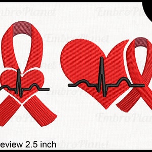 Heart Awareness Ribbon - Designs for Embroidery Machine Instant ...