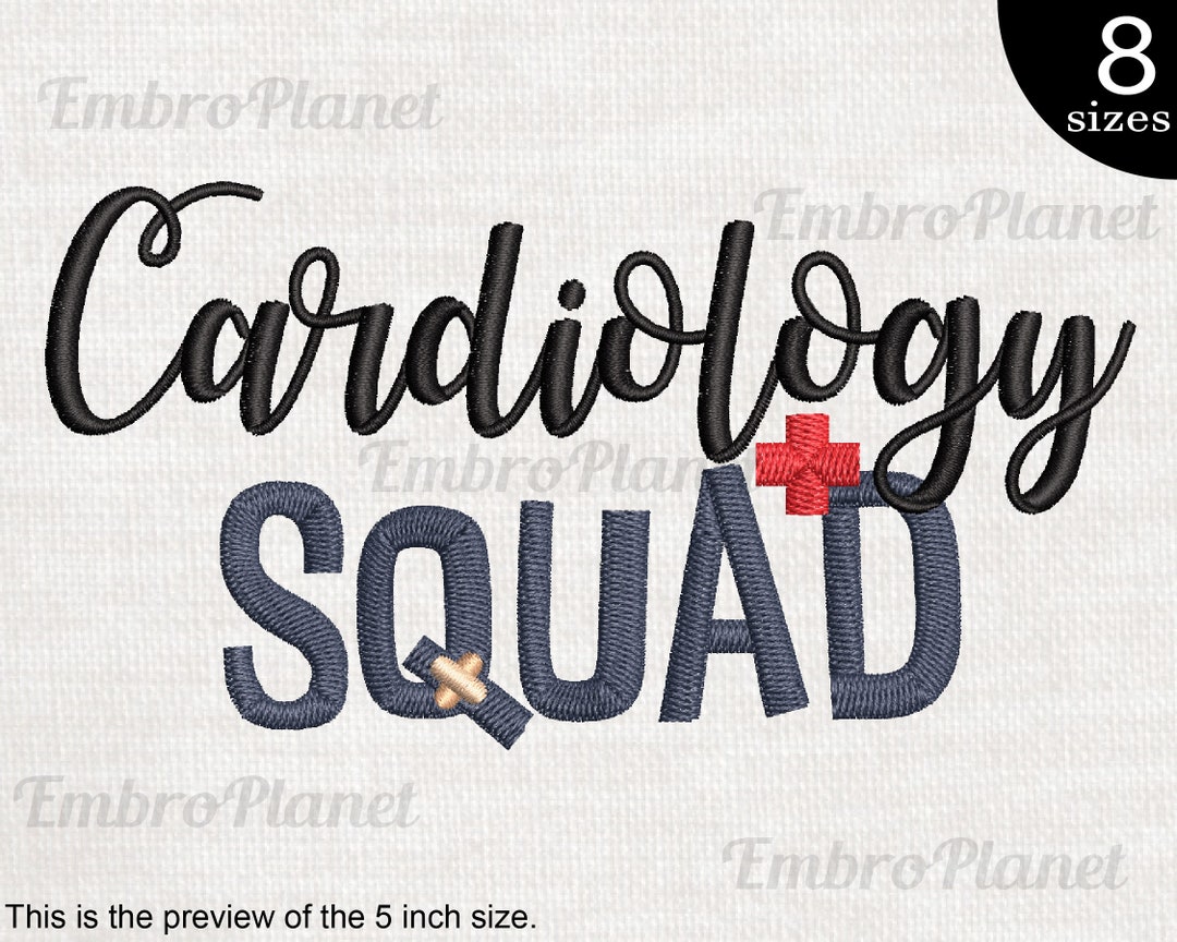 Cardiology Squad - Design for Embroidery Machine, Instant Download ...