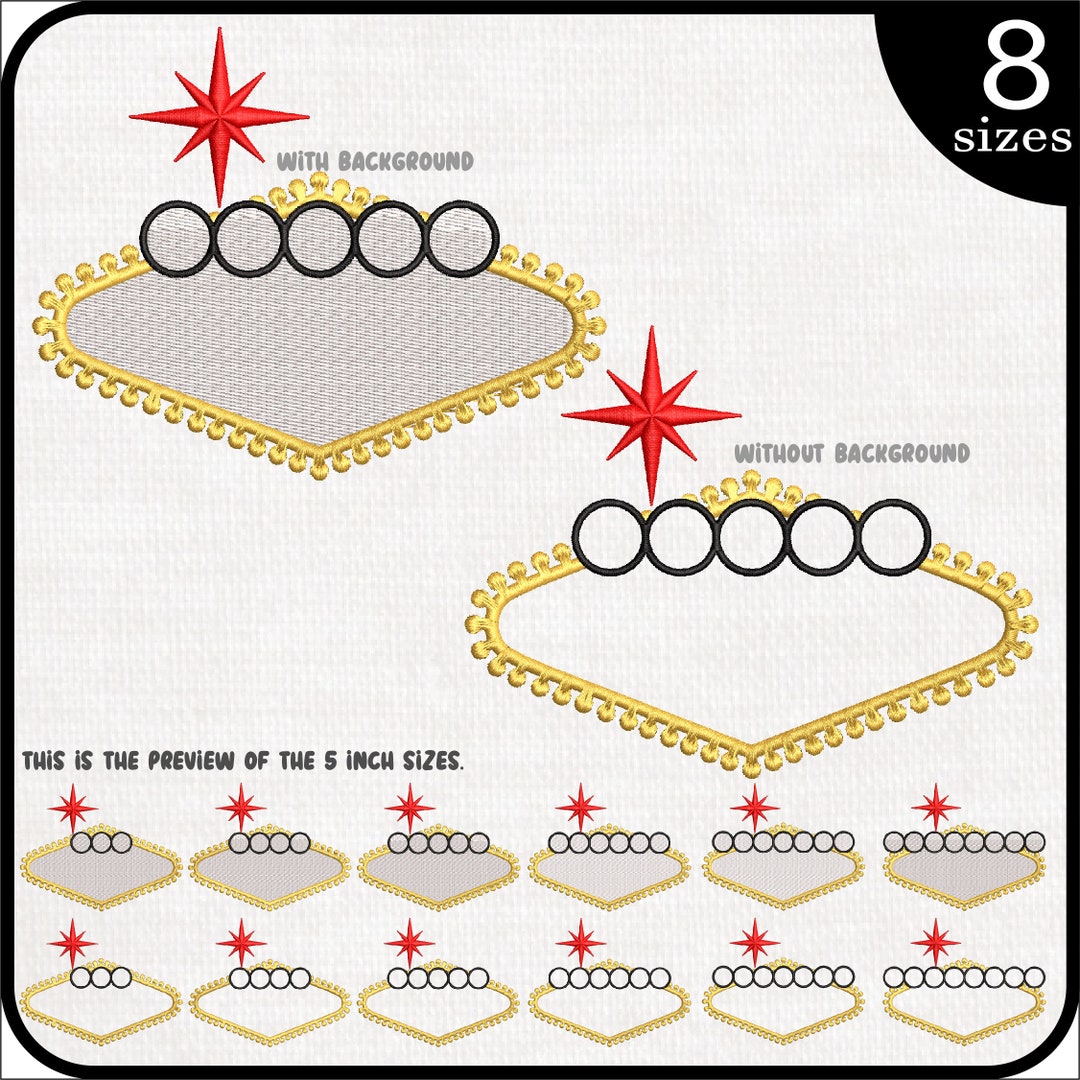 Blank Las Vegas - Designs for Embroidery Machine Instant Download ...