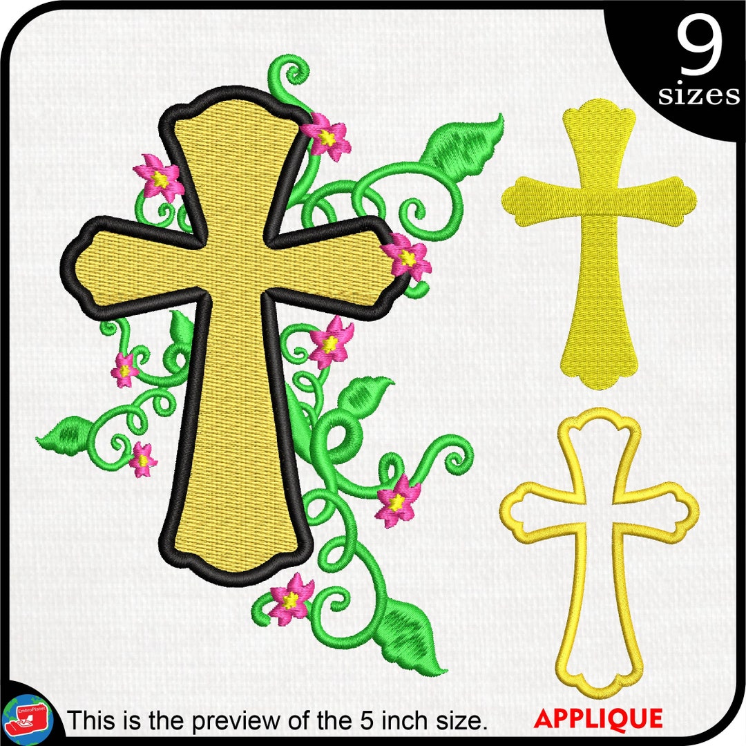 Flourish Christian Cross - Designs for Embroidery Machine Instant ...