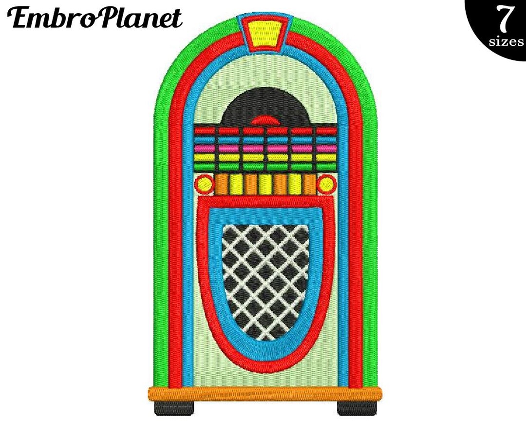 Jukebox Design for Embroidery Machine Instant Download - Etsy