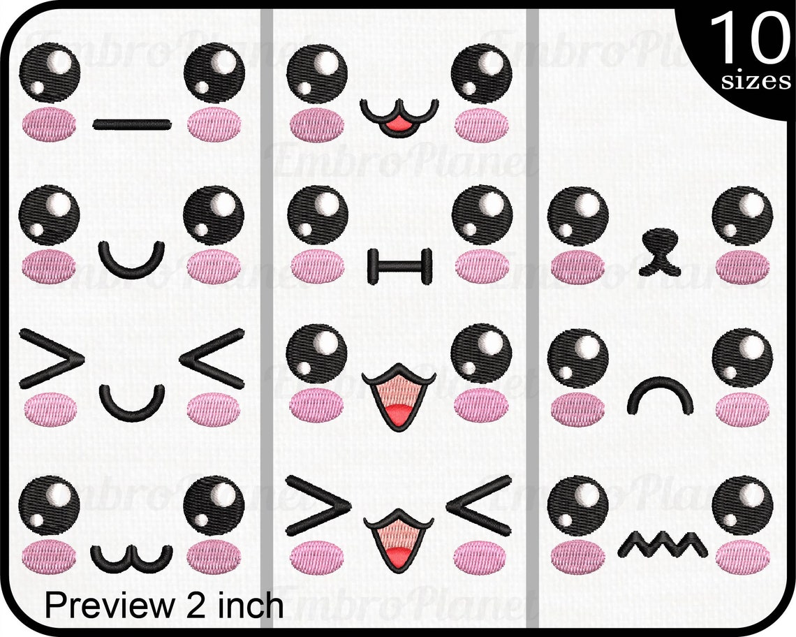 Cute Kawaii Designs for Embroidery Machine Instant Download - Etsy