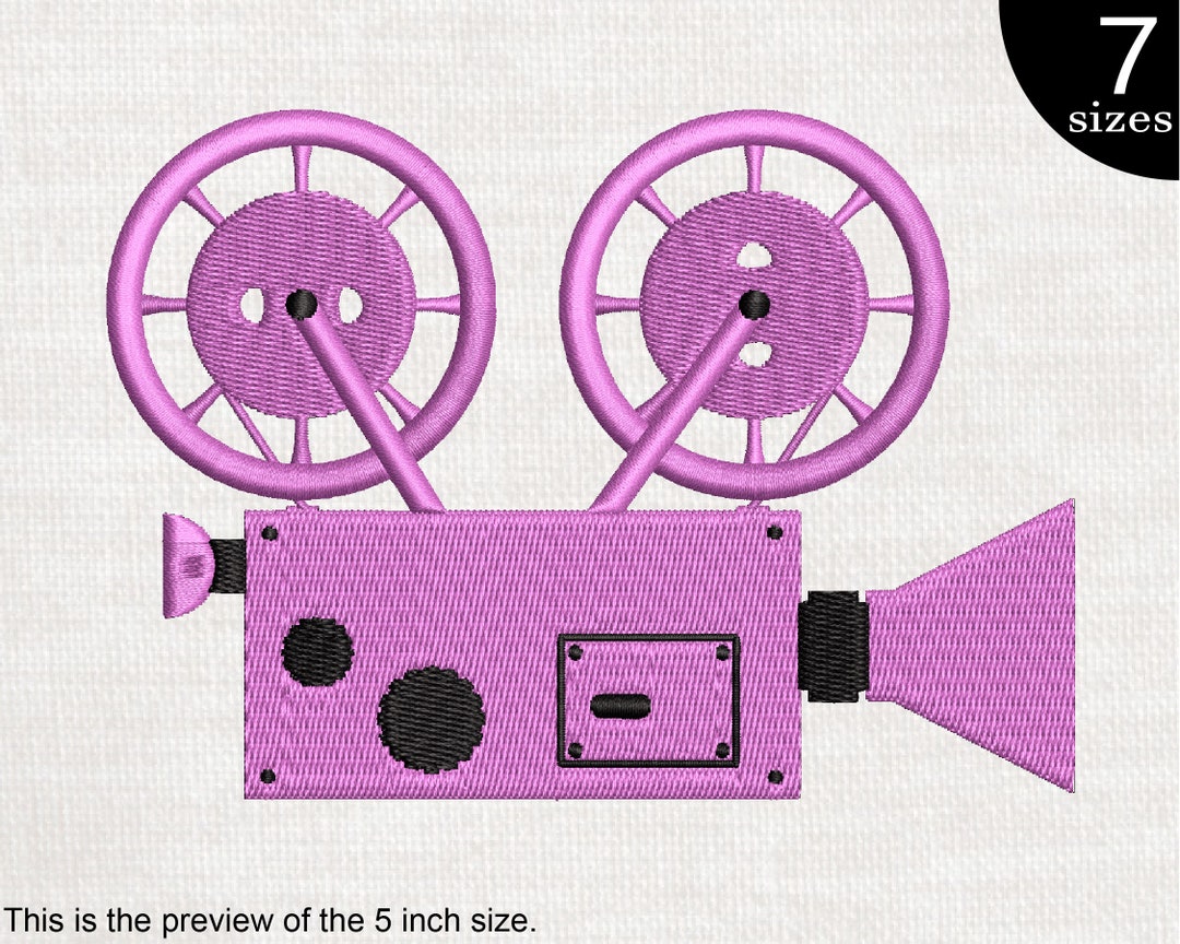 Vintage Movie Camera - Design for Embroidery Machine Instant Download ...