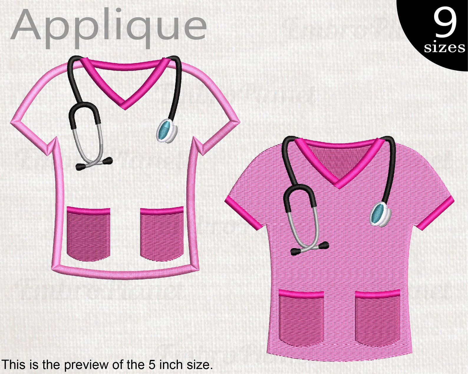 Nurse and Doctors Scrubs Designs for Embroidery Machine Instant ...