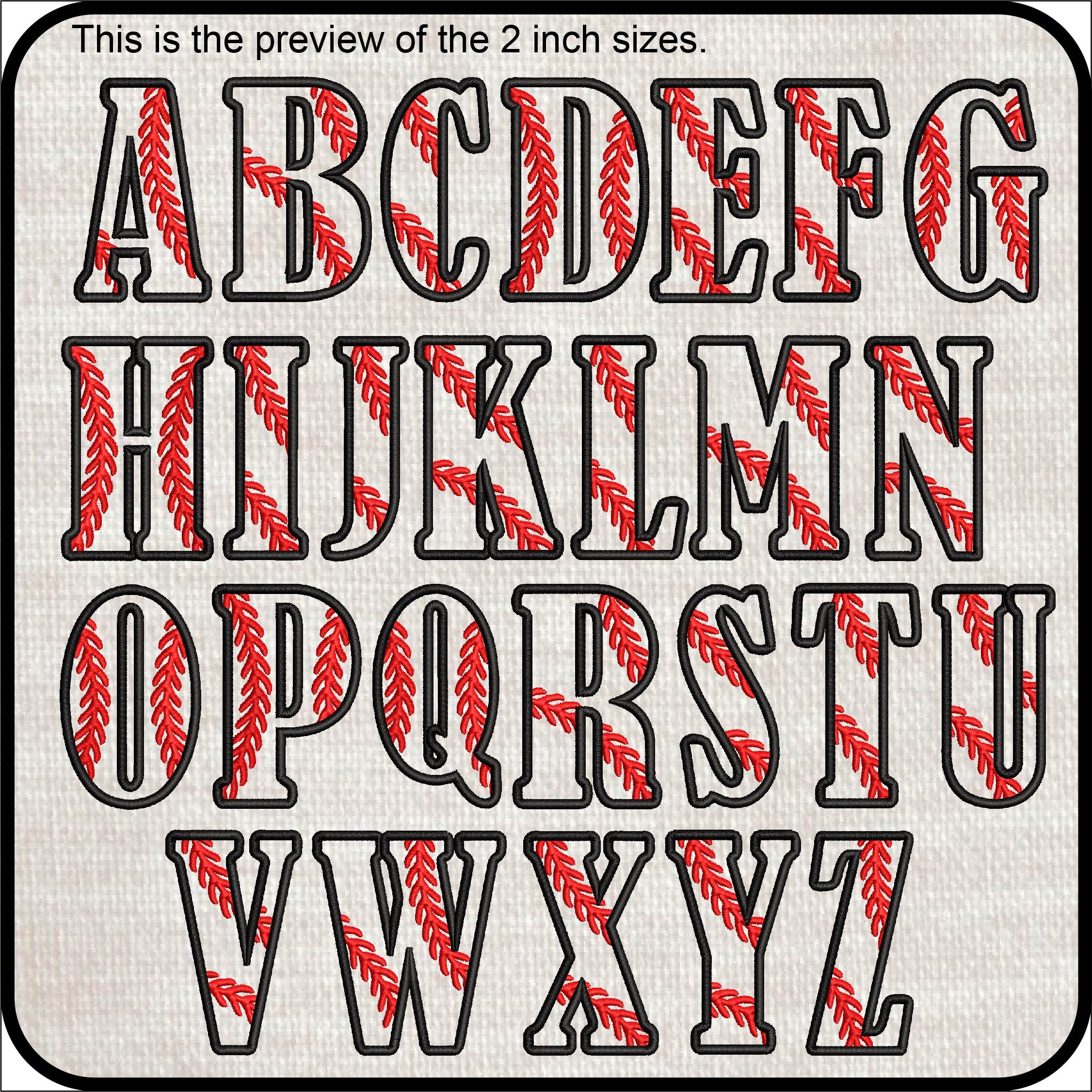 Baseball Applique Embroidery Font – Full Alphabet (digital Download) - Etsy