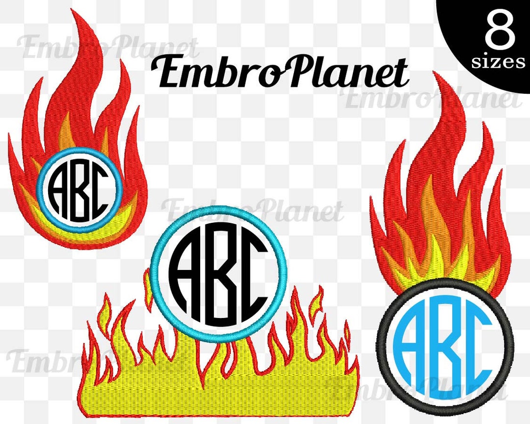 Fire - Designs for Embroidery Machine Instant Download Digital File 4x4 ...